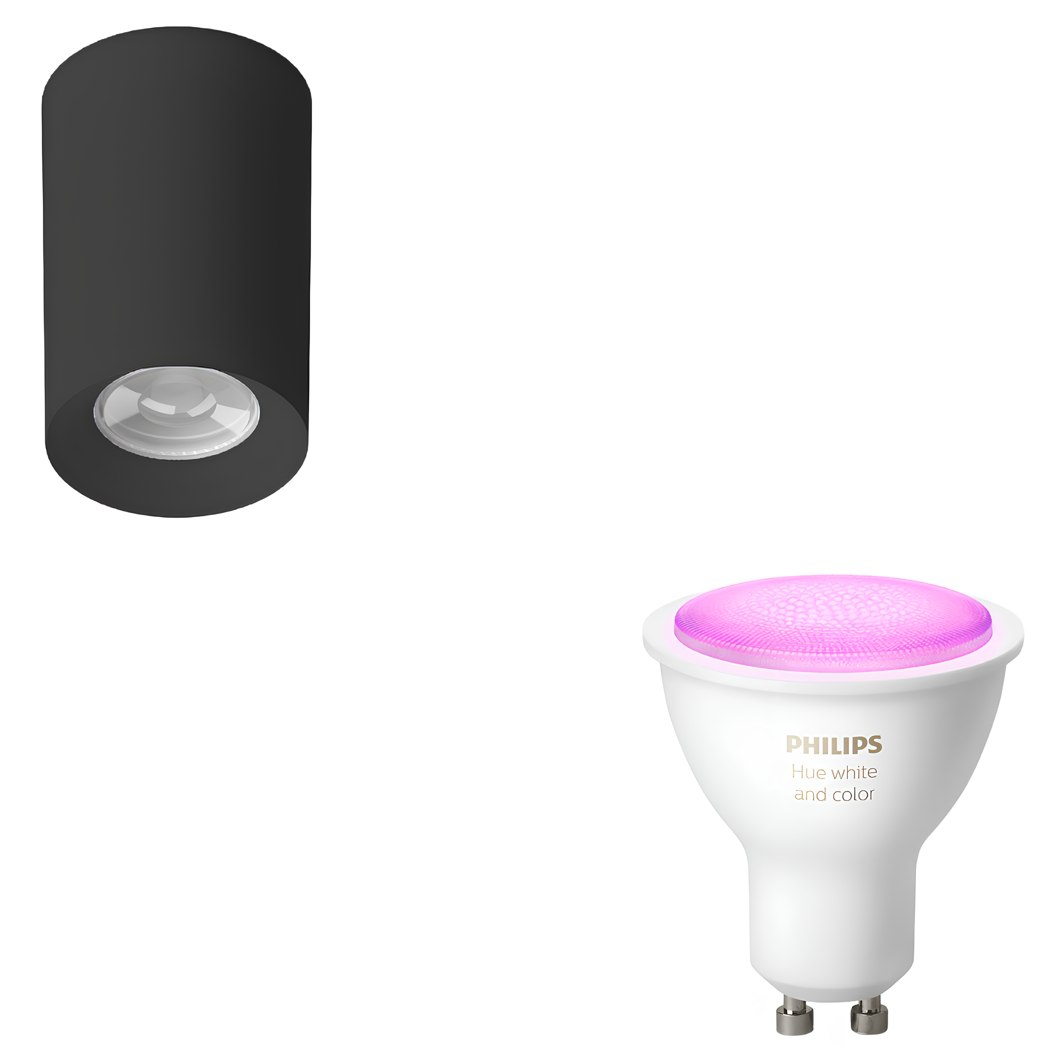 Spot Led Redondo Tower Face Recuada Par16 Dicroica Preto 4,7W Rgb 36° Gu10 Philips Hue