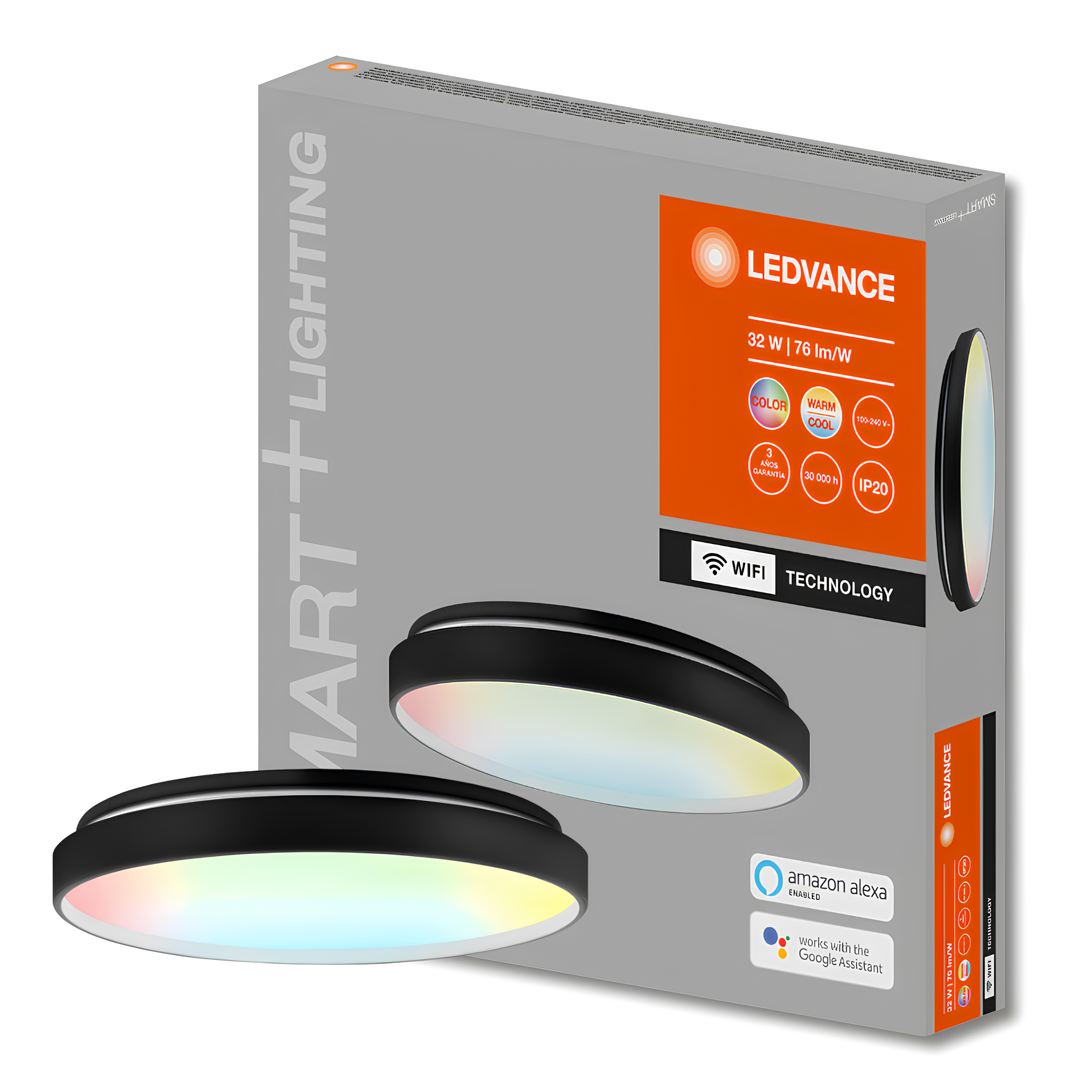 Luminaria Led Redonda Sobrepor Smart+ 32W Rgbw 2650Lm 120° Ip20 Bivolt ...