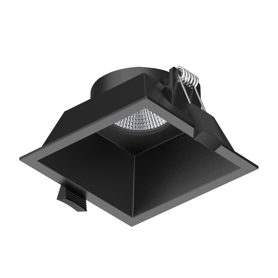 Luminaria Embutir Spotlight Modular Recuado Quadrado Preto Ø95 par16 ...