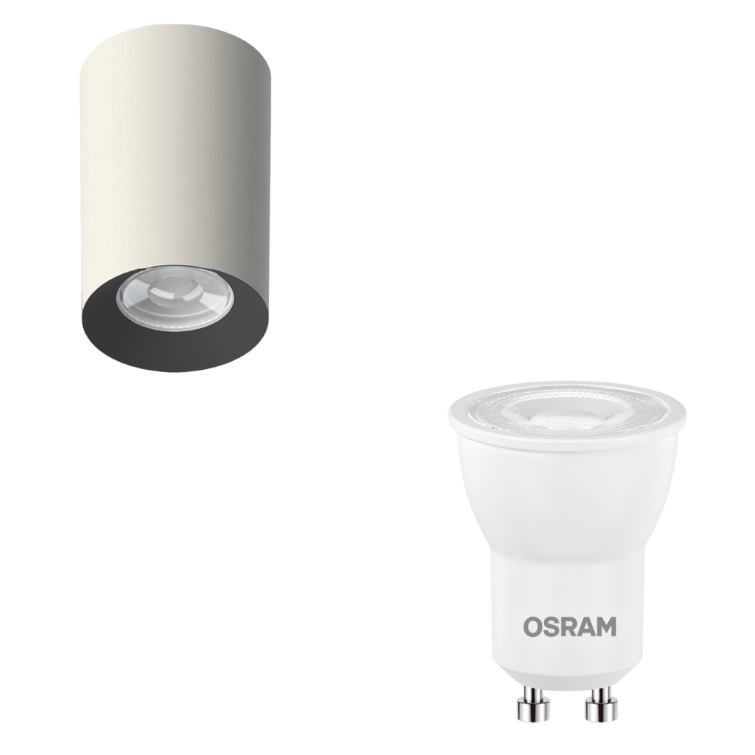 Spot Tower Led Redondo Sobrepor Recuado Br/Pt Par16 Dim 5,5W 2700K ...
