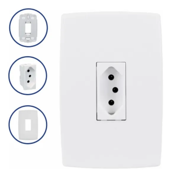 CONJUNTO DE TOMADA 1 MODULO 10A LEGRAND PIAL PLUS